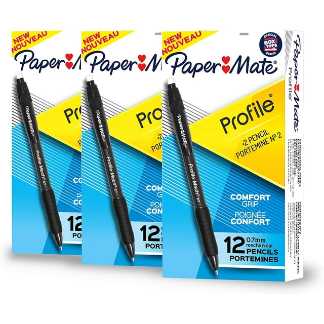 Paper Mate Profile Mechanical Pencil Set, 0.7mm #2 Pencil Lead, 36 ...