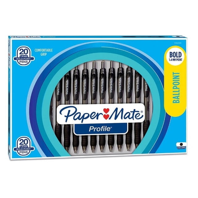 Paper Mate Profile Pen, 20 pk. - Black - Walmart Business Supplies