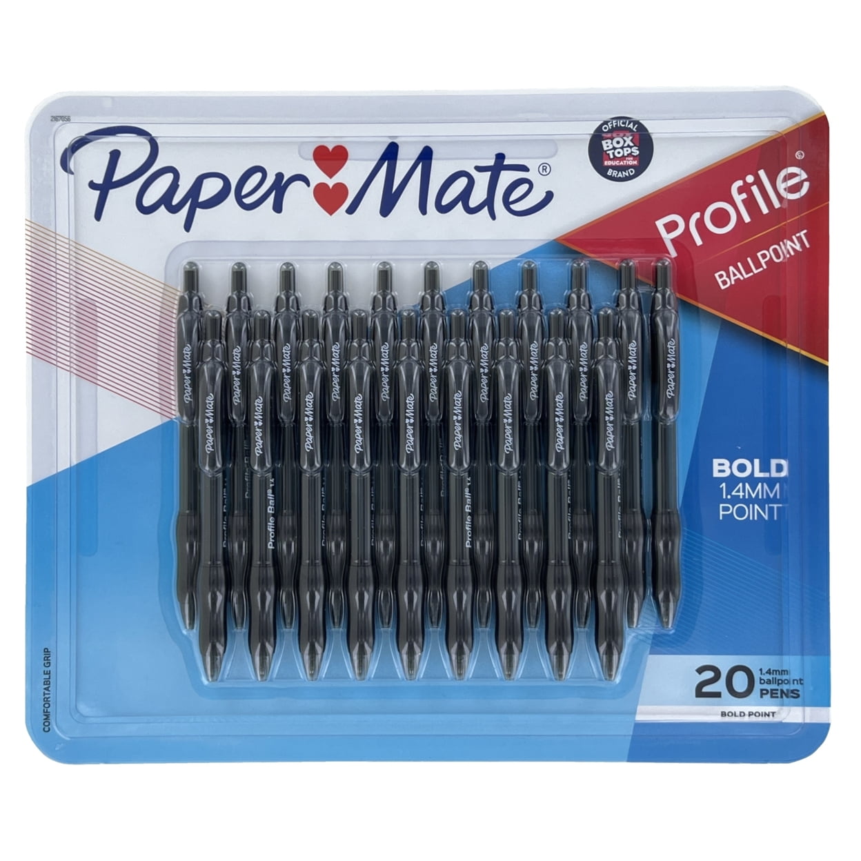 Paper Mate Profile, Bold 1.4mm Retractable Ballpoint Pens, Black, 20 ...