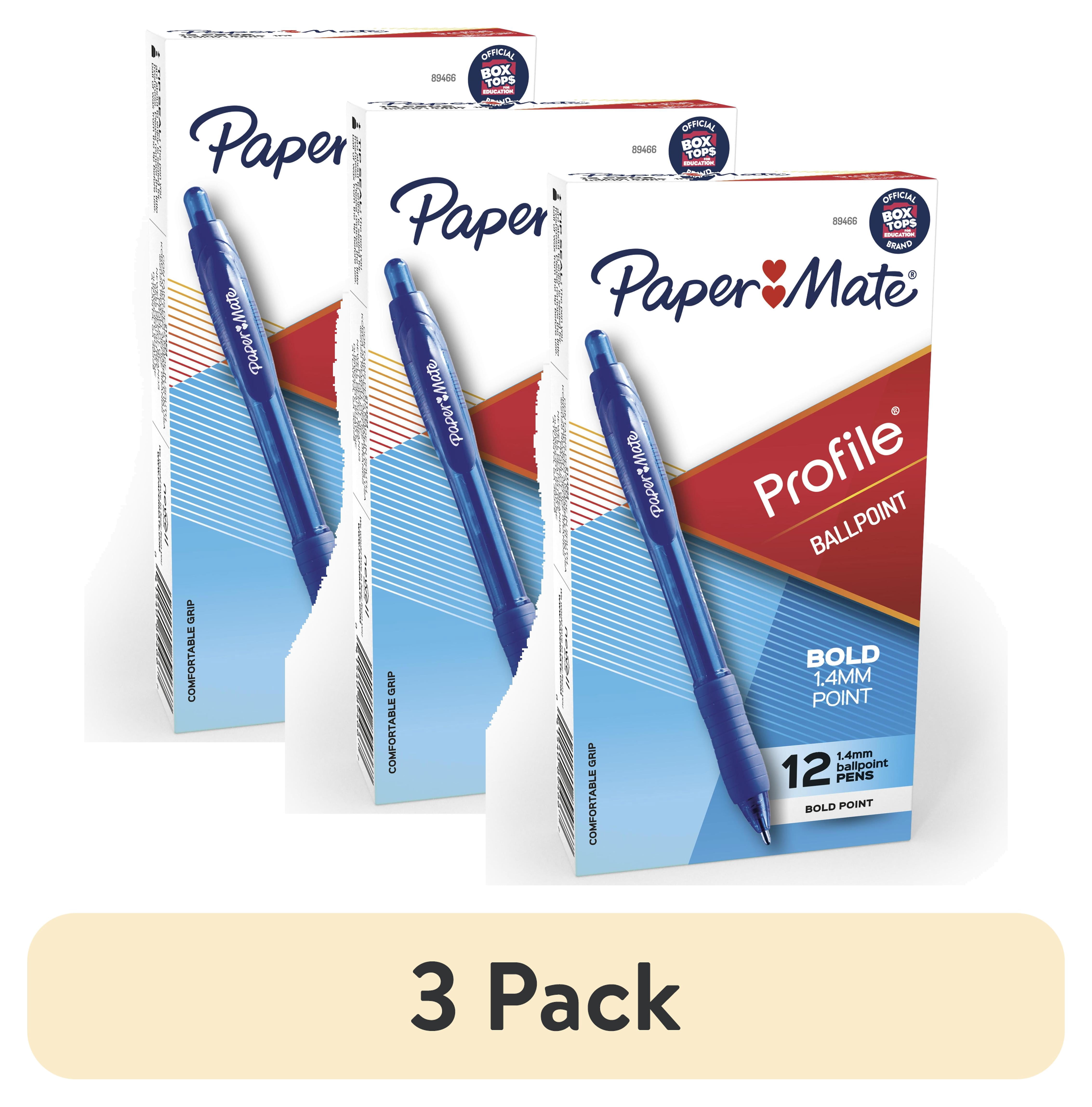 (3 pack) Paper Mate Profile Retractable Ballpoint Pens, Bold Point (1 ...