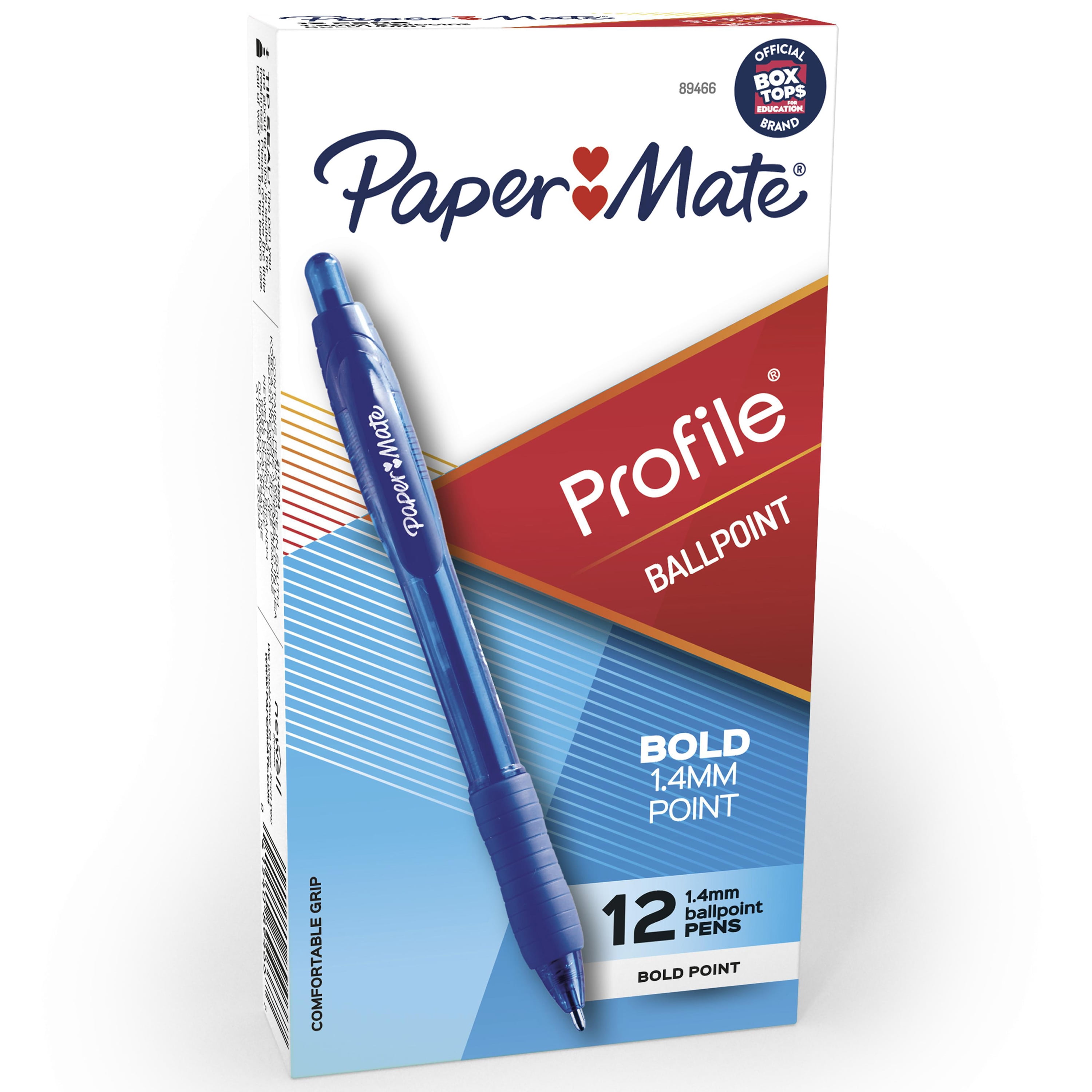 Paper Mate Profile Retractable Ballpoint Pens, Bold Point (1.4mm), Blue ...