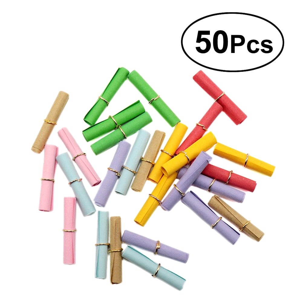 WHAMVOX 50 Pcs Colorful Wishing Paper DIY Decoration Paper Rolls for ...