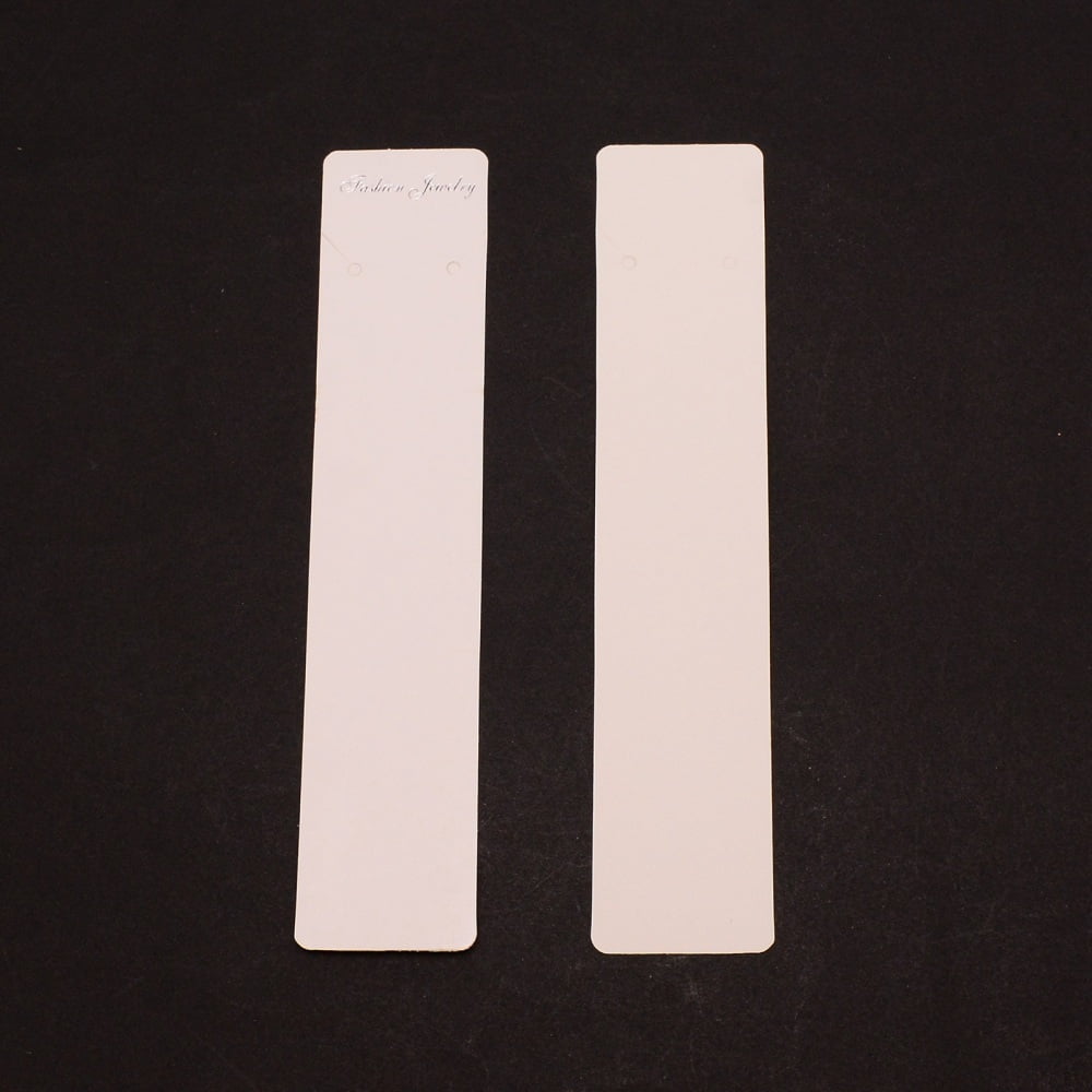 Paper Necklace Display Cards Rectangle with Word White 19.1x3.85x0.04cm ...