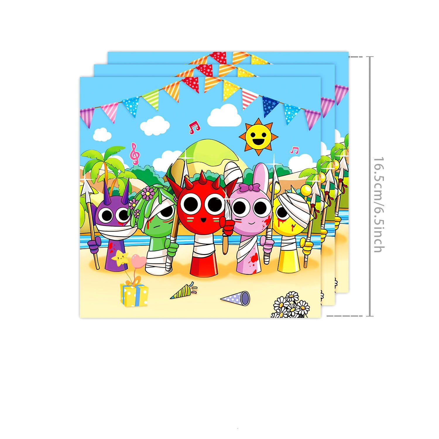 Paper Novelty Tissues Sprunki 20PC 2025 Birthday Decorations Colorful ...