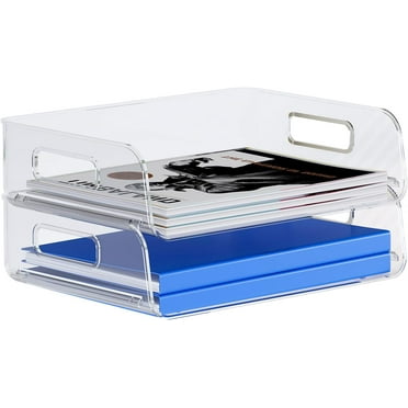 Walmart 6-Pack Colorful Stackable Desk Trays for Paper Sorting, Letter ...