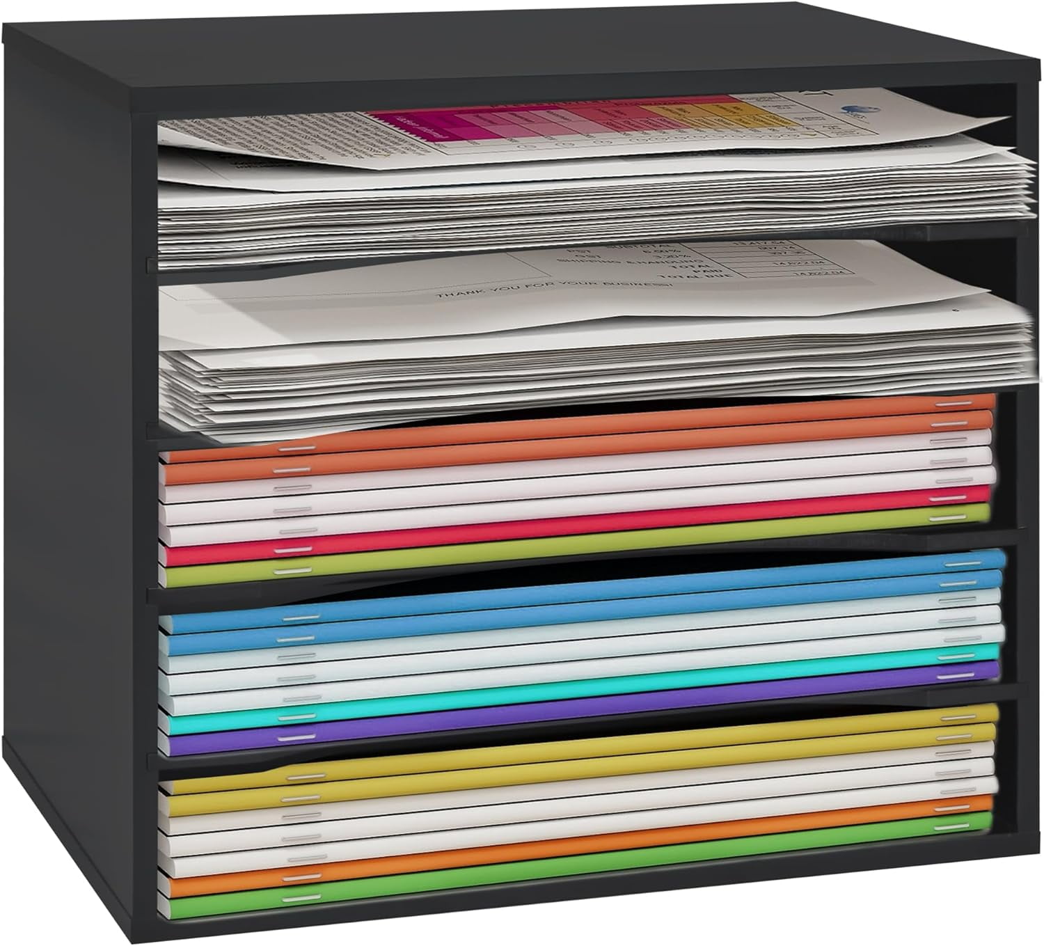 Paper Organzier Wood Desktop Organizer Storage Letter Tray File Sorter ...