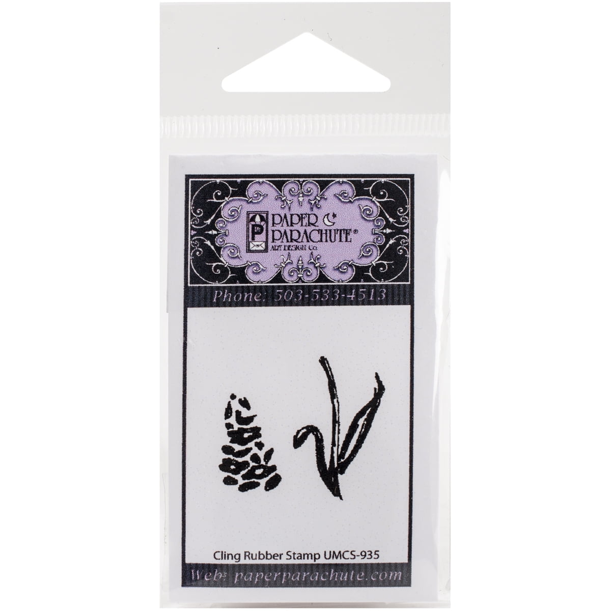 Paper Parachute Cling Rubber Stamps 2"X3" -Flower & Stem, Pk 3, Paper ...