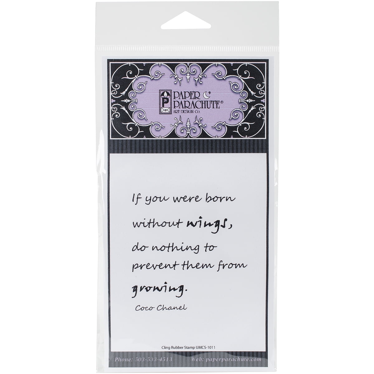 Paper Parachute Cling Rubber Stamps 4"X7" -Coco Phrase, Pk 2, Paper ...