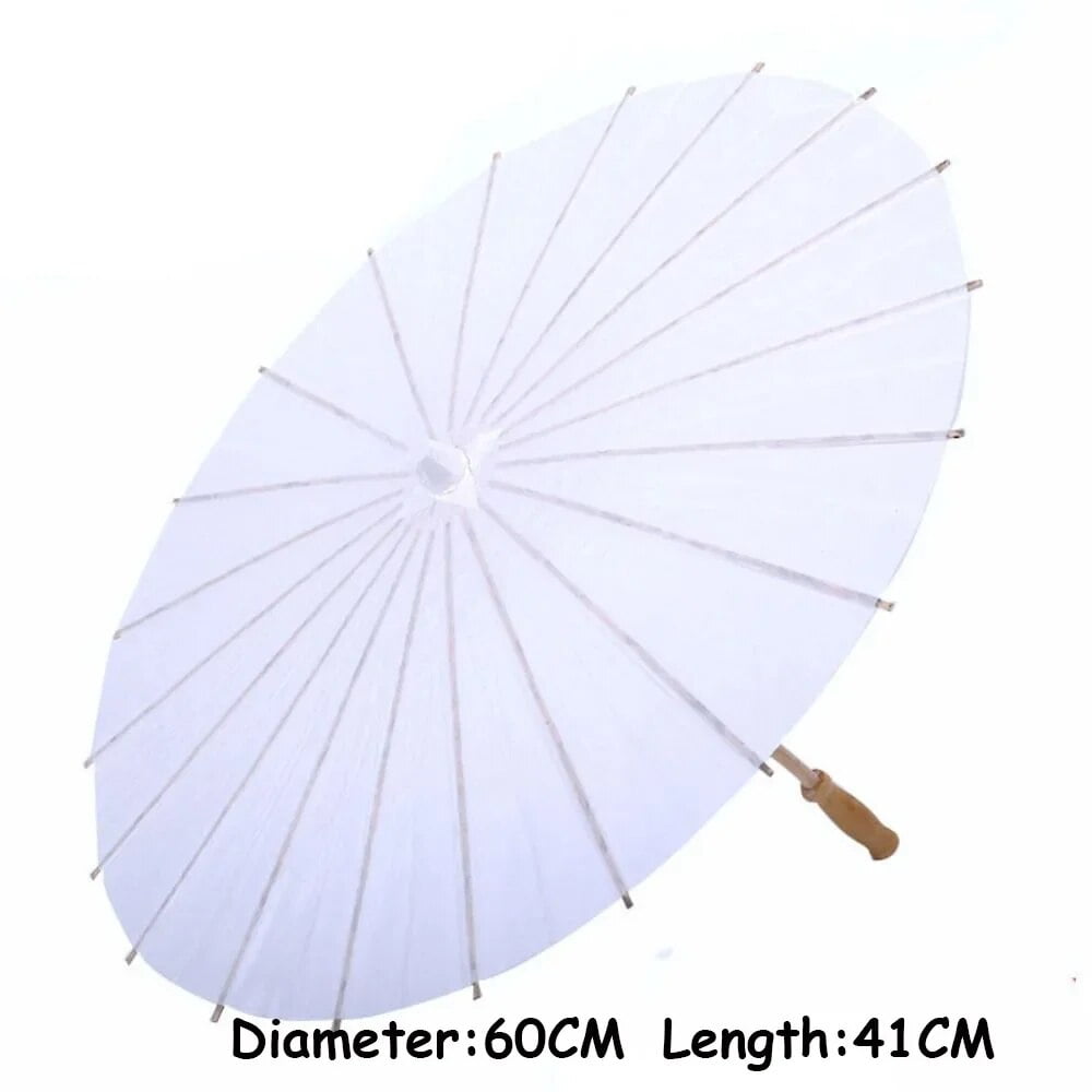 Paper Parasol 60/40cm Chinese Paper Umbrellas Rustic White Umbrella ...