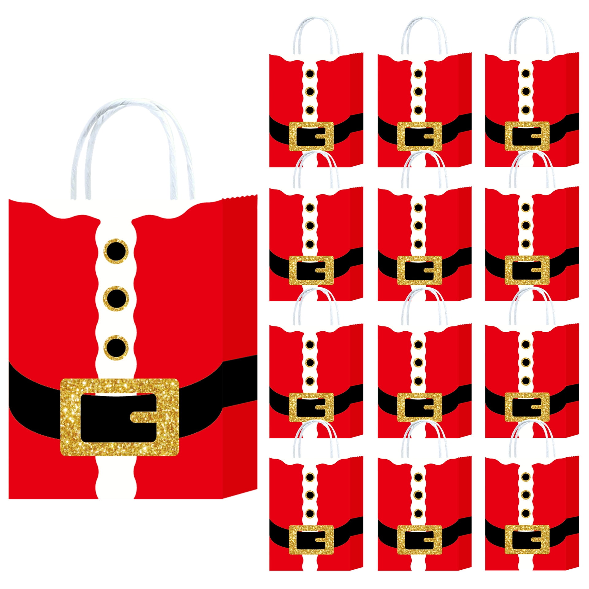 Paper Party Bags Christmas Gift Bag With Handles Santa Loot Bag ...