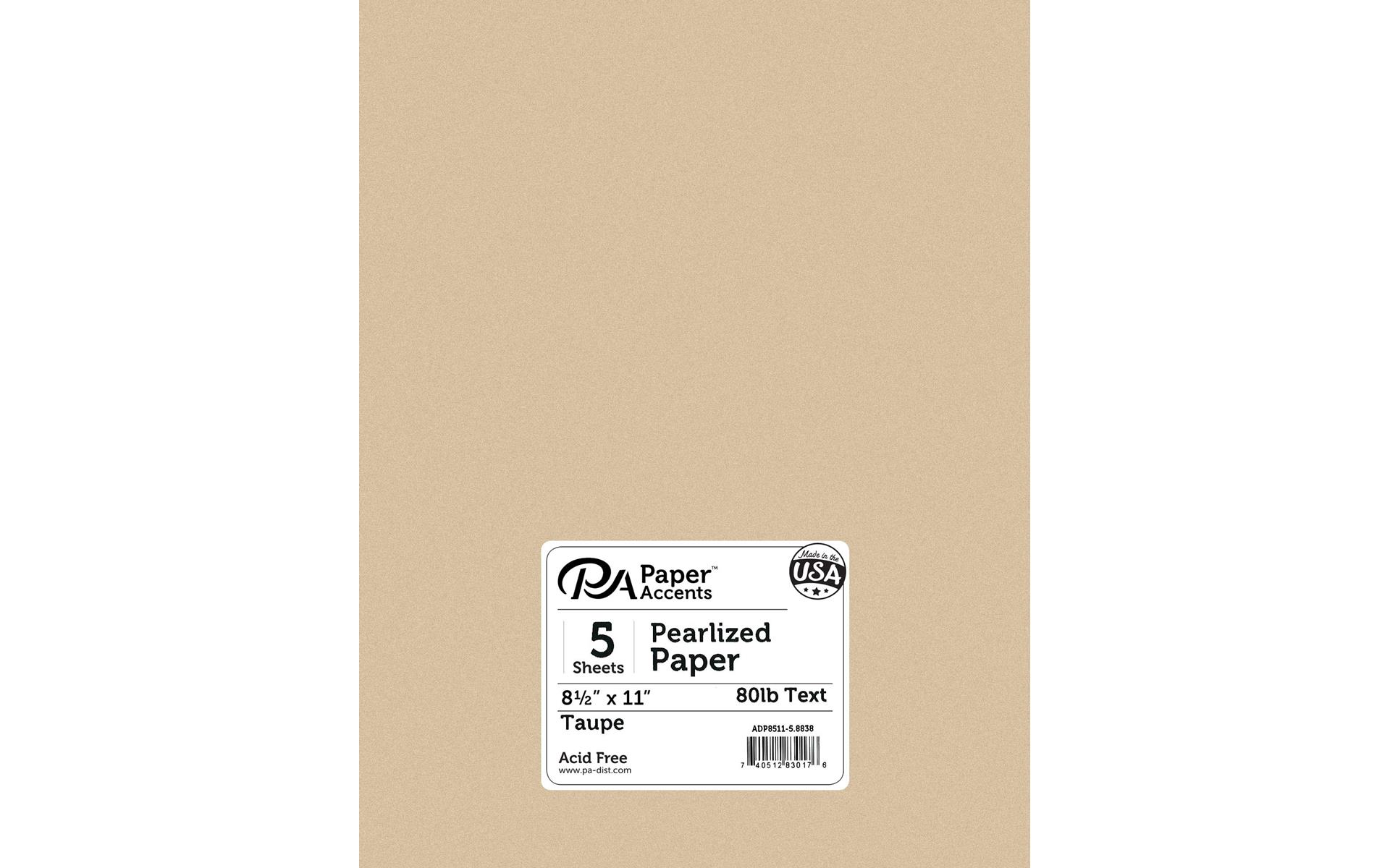 Paper Pearlized 8.5x11 80lb Taupe 5pc - Walmart.com