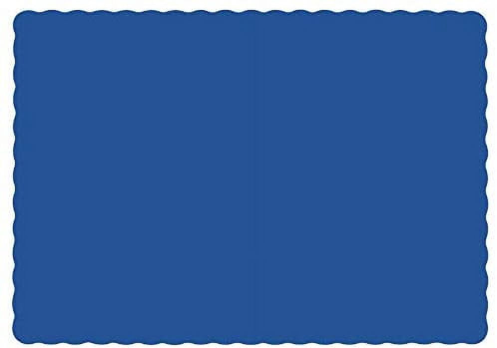 Blue Paper Colored Dinner Placemats, Disposable Scalloped Edges Table ...