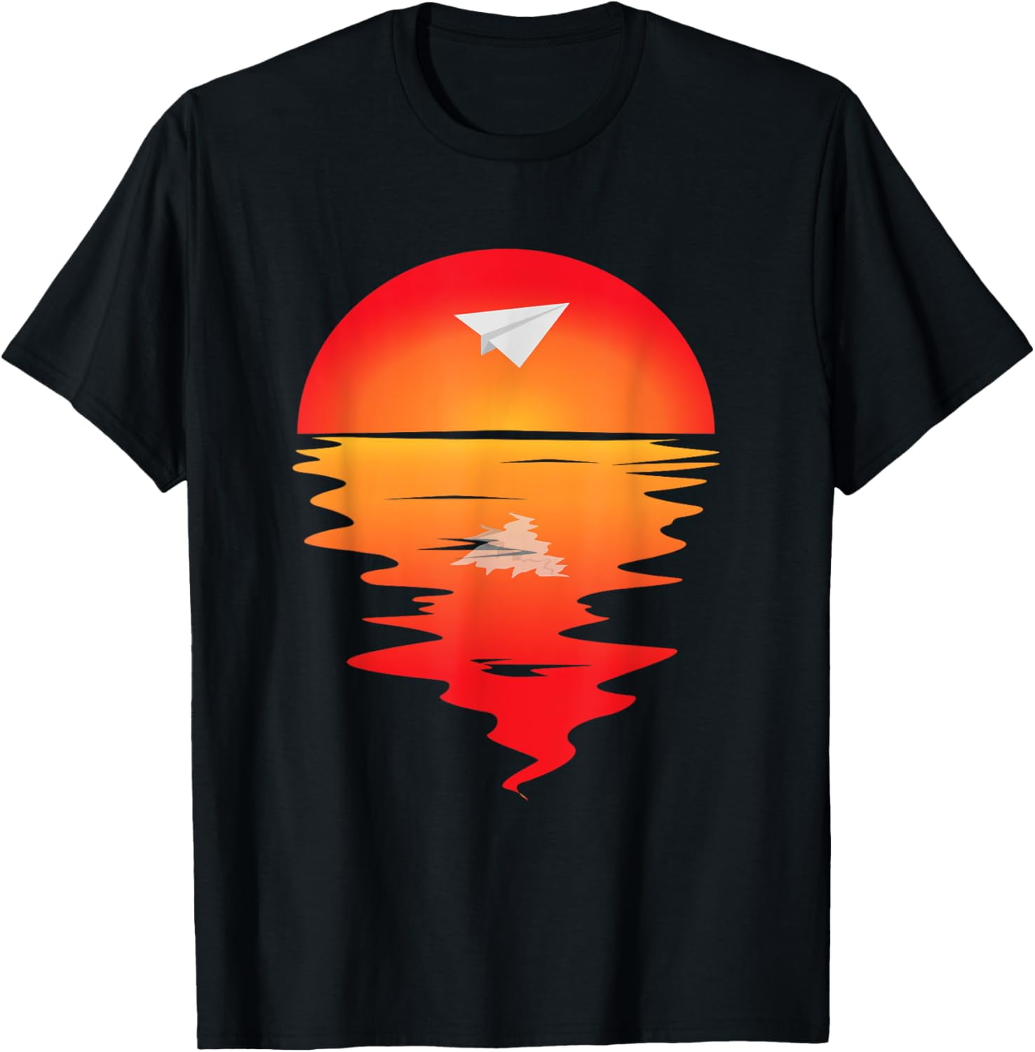 Paper Plane Aviation Vintage Sunset Aircraft Paper Airplane T-Shirt ...