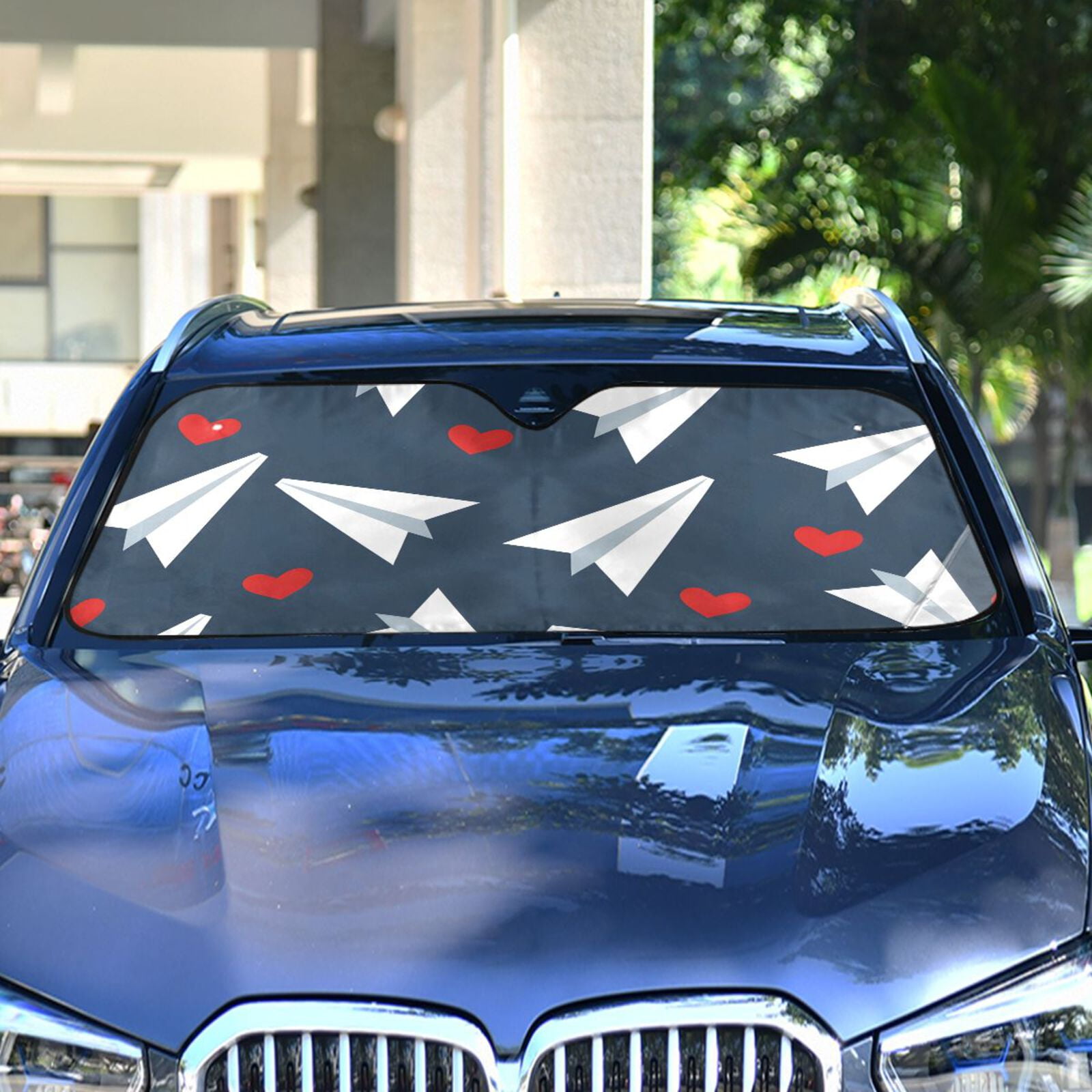 Paper Planes Hearts Automotive Front Car Windshield Sun Shade Reflector ...