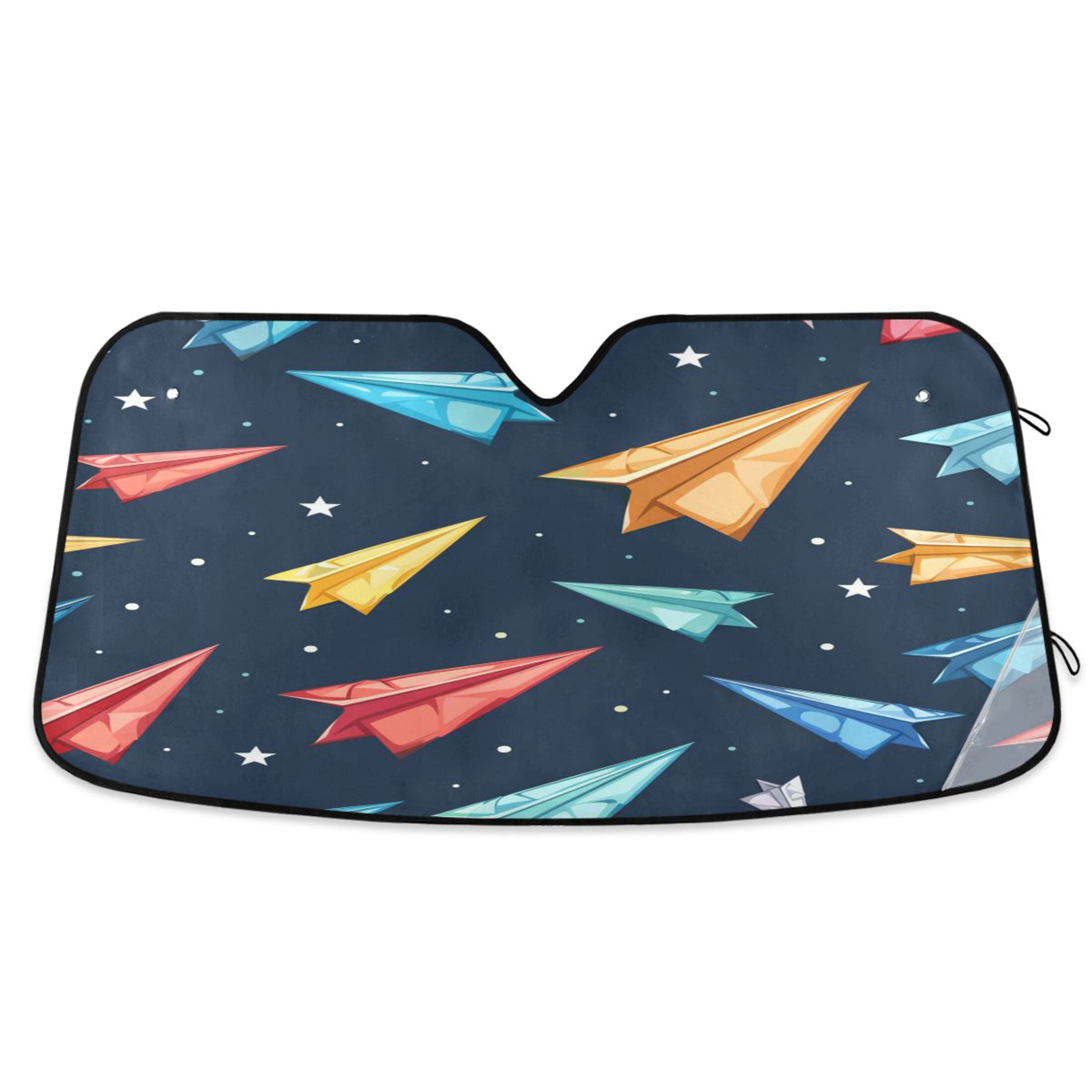 Paper Planes and Stars Cartoon Windshield Sun Shade Automobile Visor ...