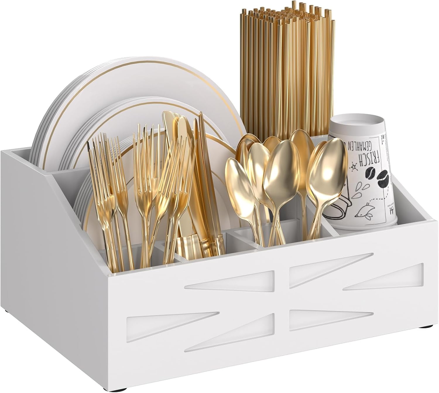 Paper Plate Dispenser for Countertop, Paper Plate Holder for Kitchen ...