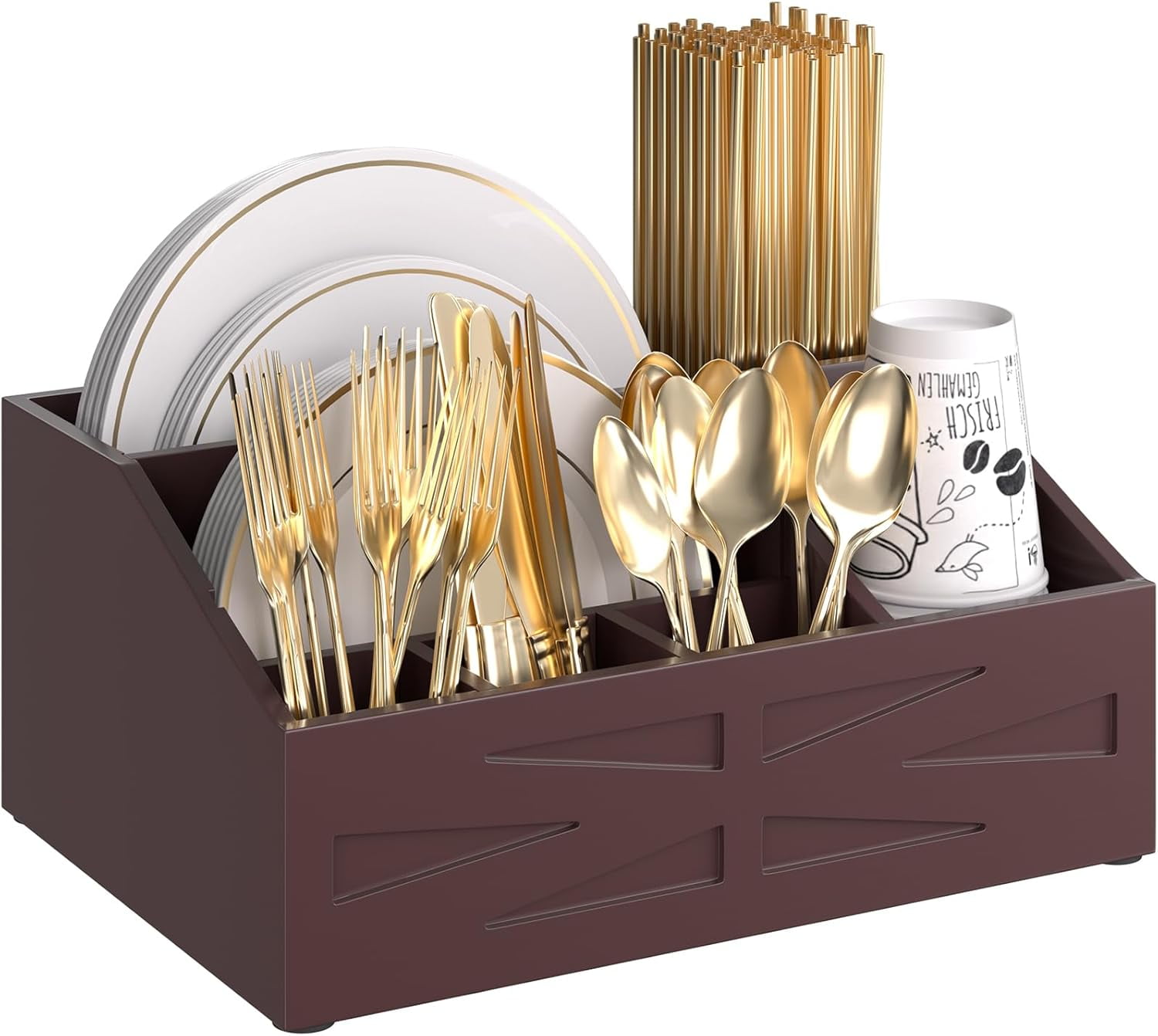 Paper Plate Dispenser for Countertop, Paper Plate Holder for Kitchen ...