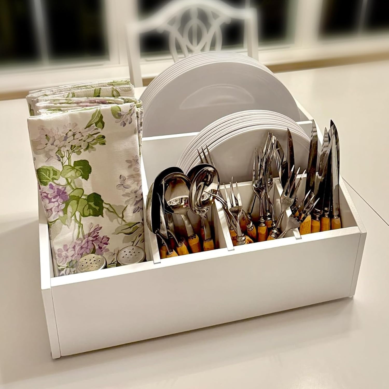 Paper Plate Dispenser & Holder for Kitchen Counter, Coffee Bar Station ...