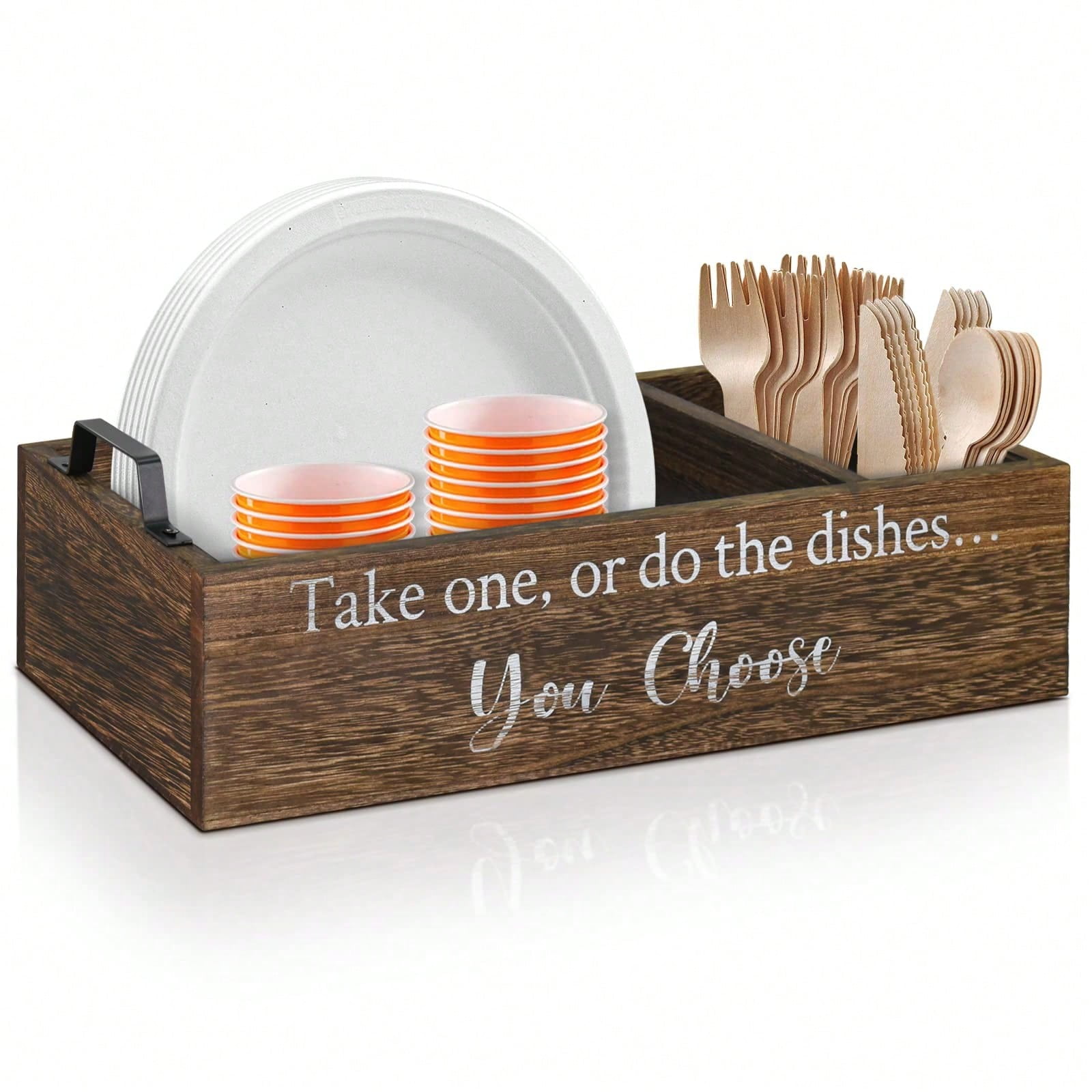 Paper Plate Dispenser For Kitchen Countertop, Paper Plate Organizer ...