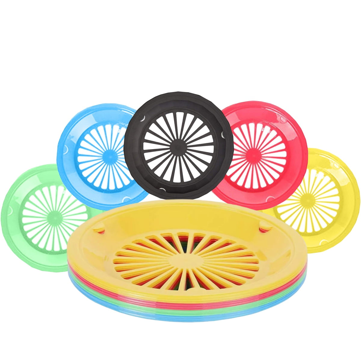Paper Plate Holders, 15 Packs with Snap-in Grooves, 10 Inch Plastic ...