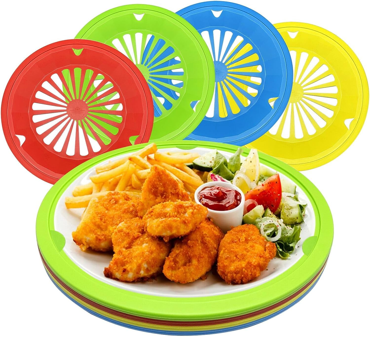 Paper Plate Holders 8 Packs with Snap-in Grooves 10.5 Inch Plastic ...