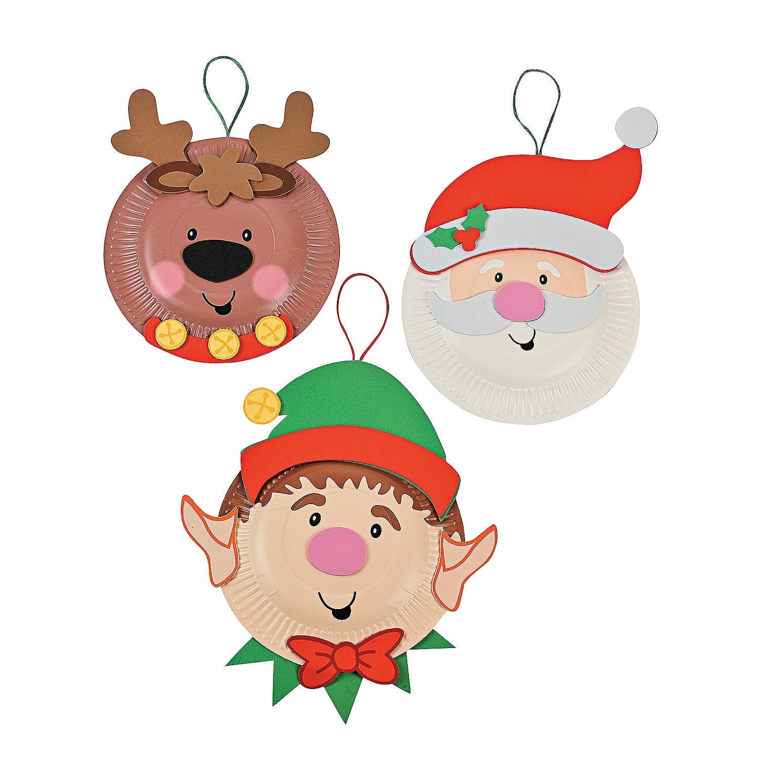 Fun Express Paper Plate Holiday Characters Craft Kit, Christmas ...