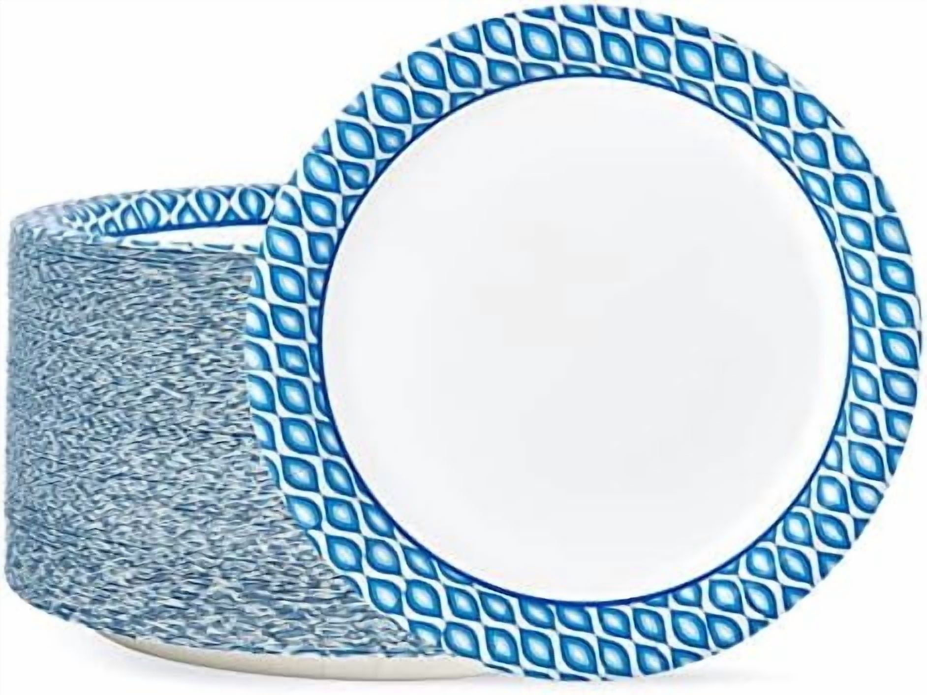 Paper Plates 10 Inch, 150 Count Soak and Cut Proof, Blue Large ...