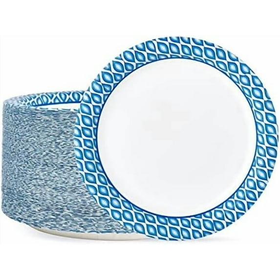 Paper Plates 10 Inch, 150 Count Soak and Cut Proof, Blue Large ...