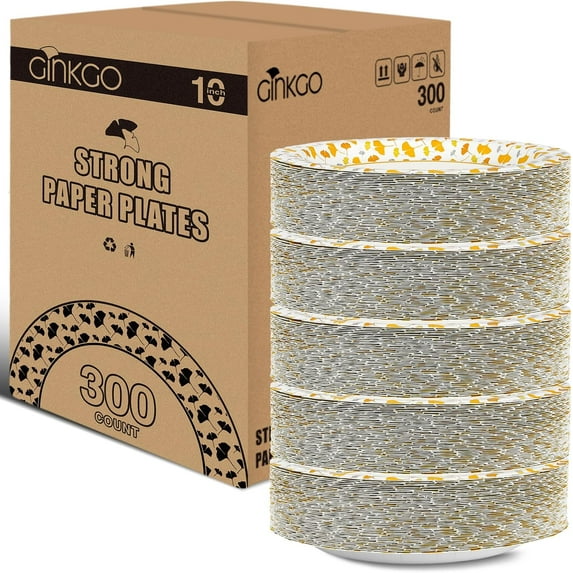 Paper Plates 10 Inch Bulk 100 Count, Heavy Duty Disposable Thanksgiving ...