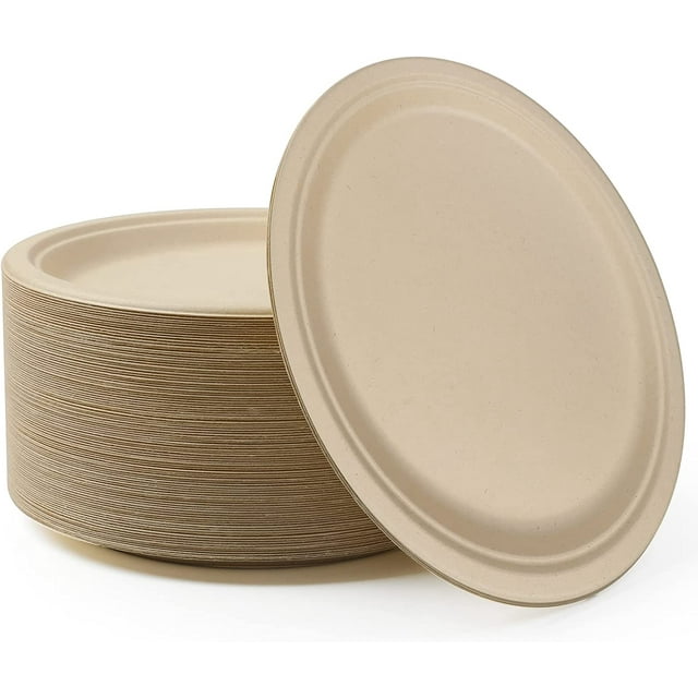 Paper Plates 10 Inch Heavy Duty - Disposable Paper Plates -Composable ...