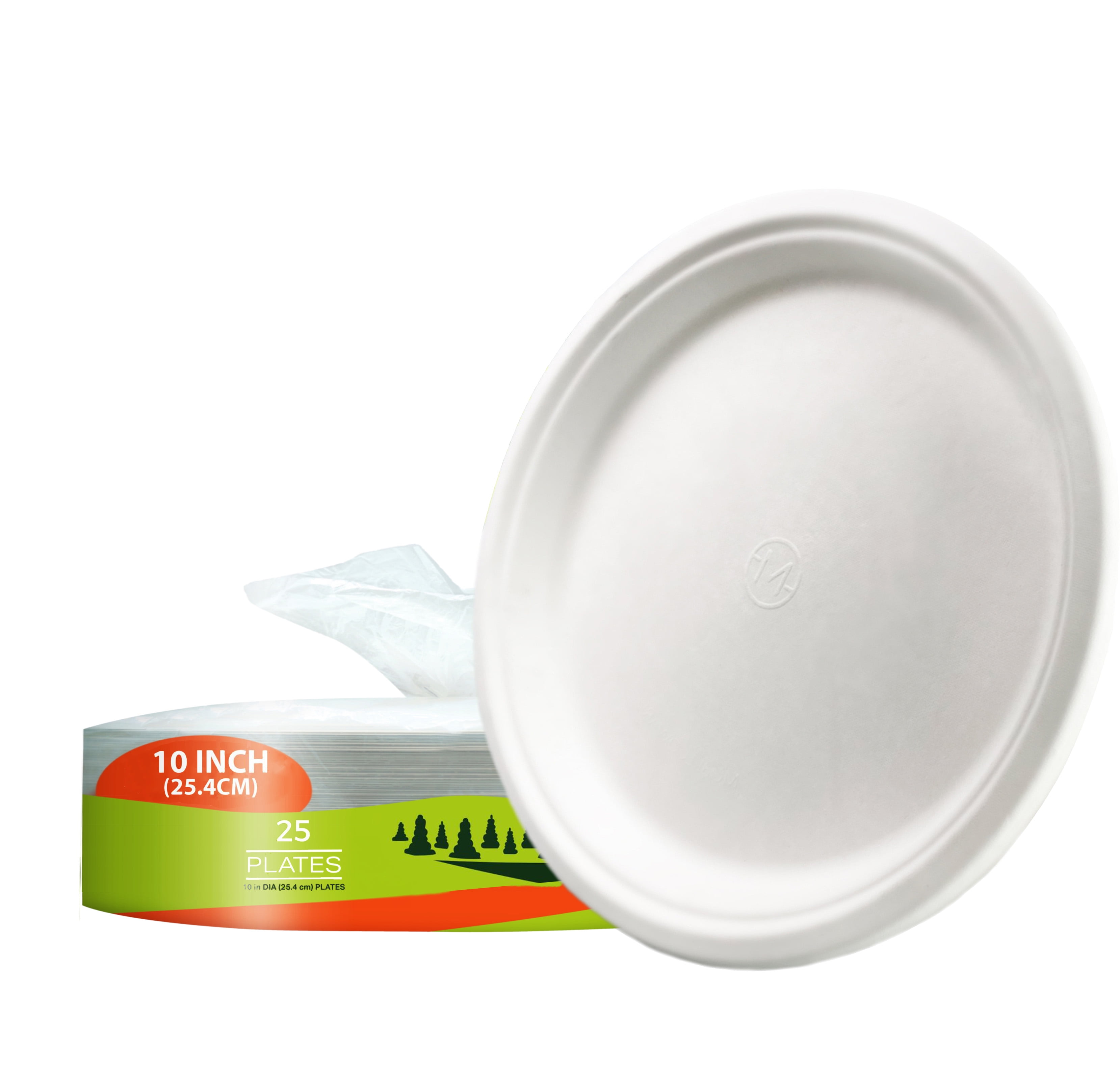 Paper Plates, 100% Compostable-[10 Inch by 0.5" deep]-Heavy Duty ...
