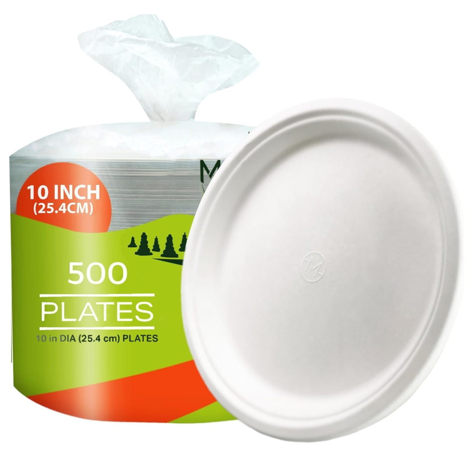 Paper Plates, 100% Compostable-[10 Inch by 0.5" deep]-Heavy Duty ...