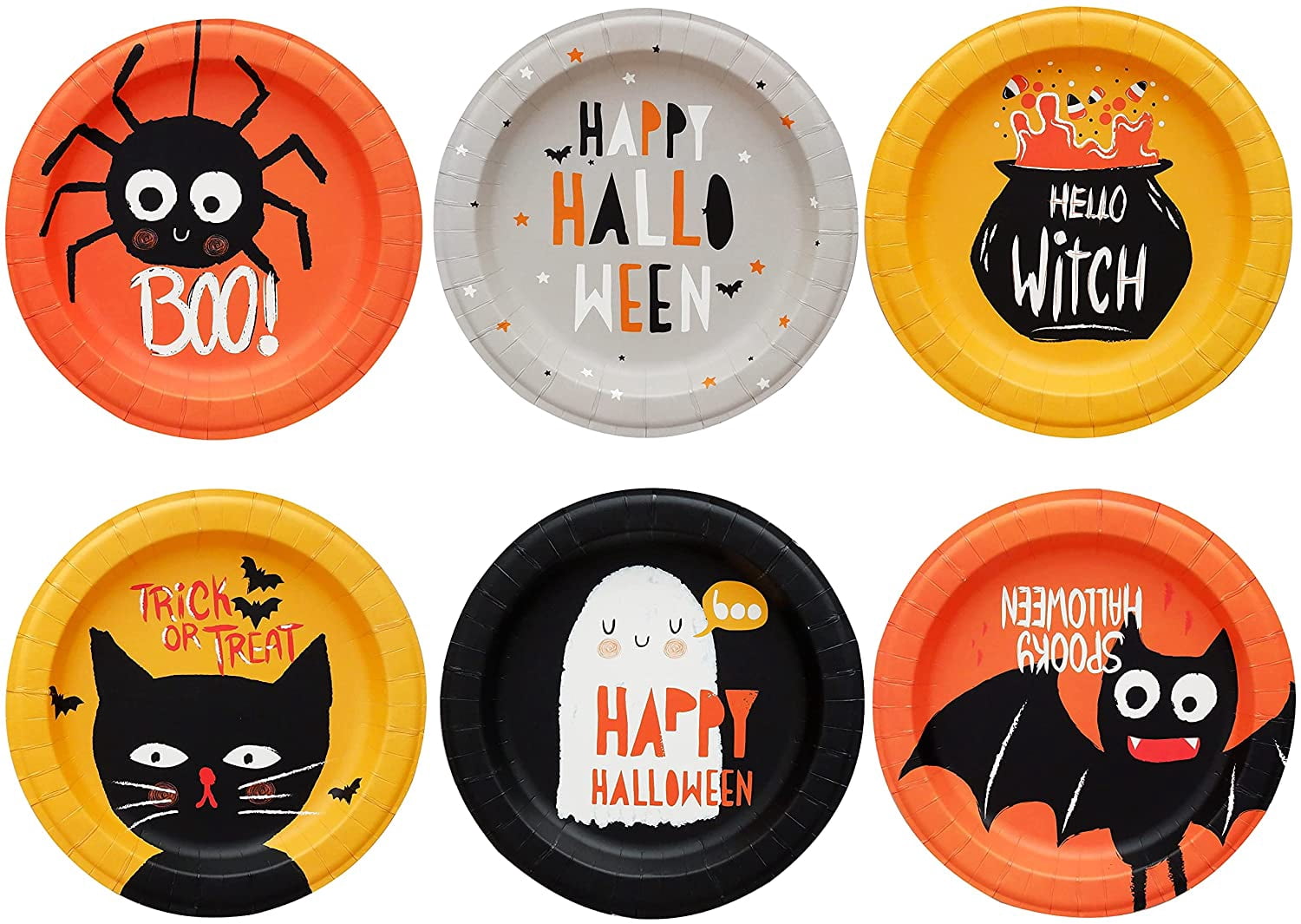 Paper Plates - 60-Count 8" x 8" Small Disposable Halloween Party ...