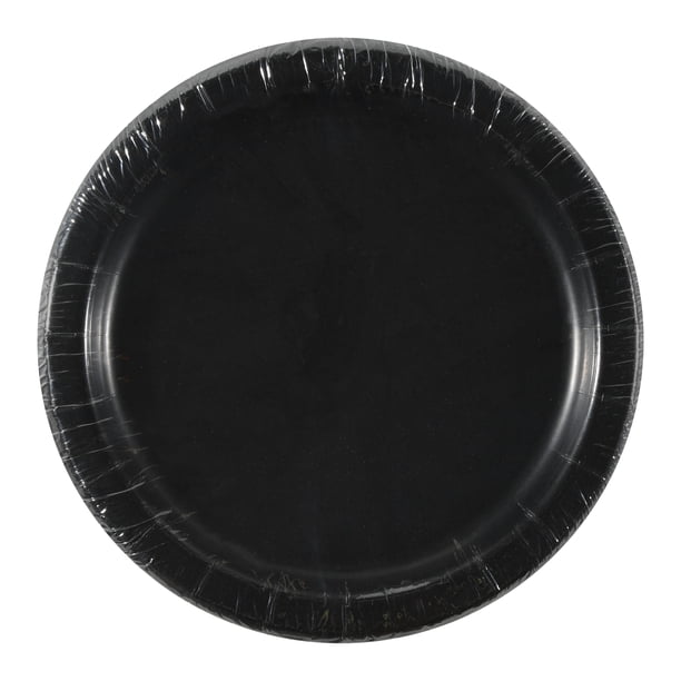 Paper Plates, 7 in, Black, 20ct - Walmart Business Supplies