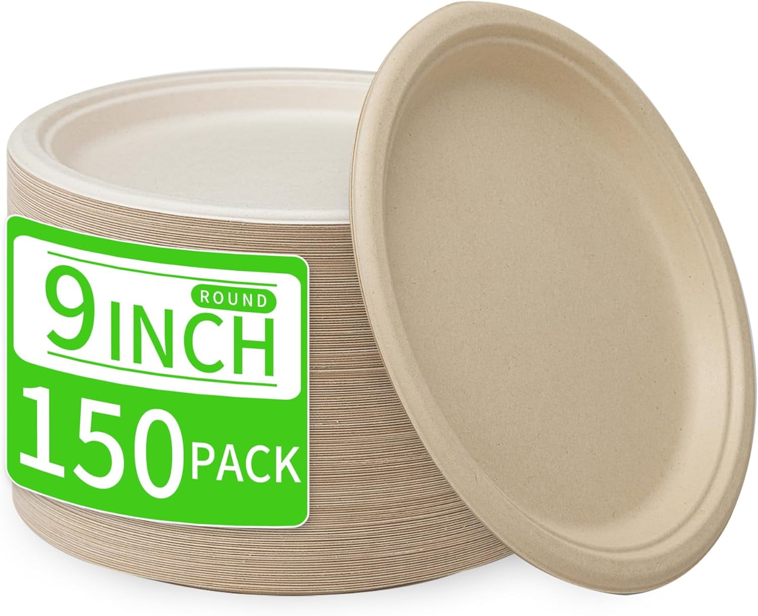 Paper Plates 9 Inch Heavy Duty - Disposable Paper Plates -Composable ...