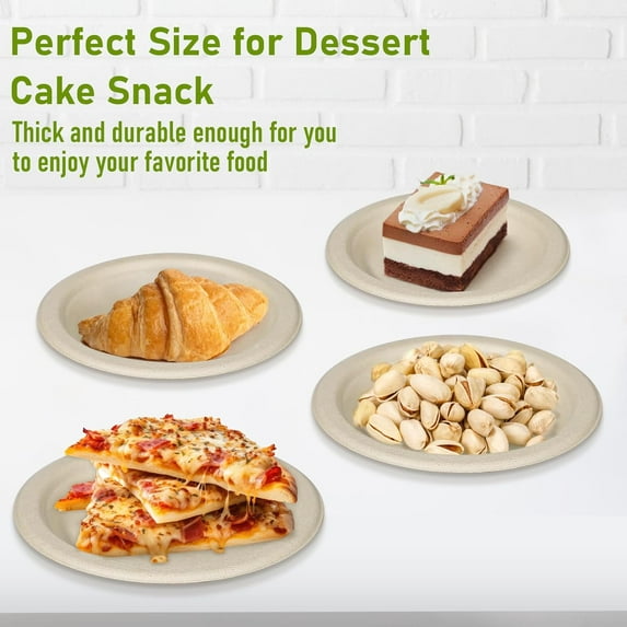 Paper Plates Bulk 500 Count, 100% 6 inch Small Compostable ...