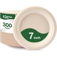 Paper Plates Compostable 300-Count 7 Inch Disposable Heavy Duty Party ...