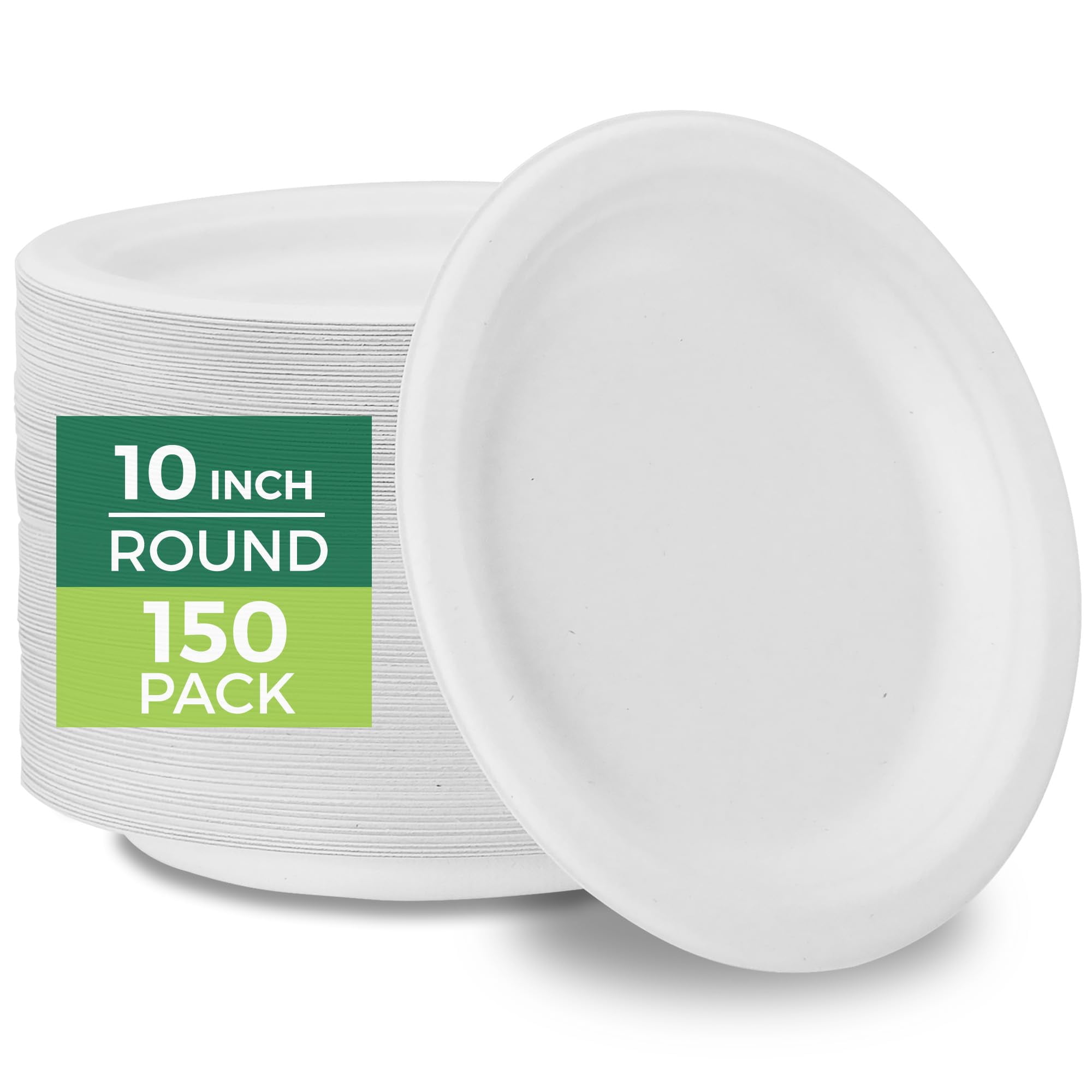 Paper Plates - Disposable 10" Plate Biodegradable Sugarcane Fiber ...