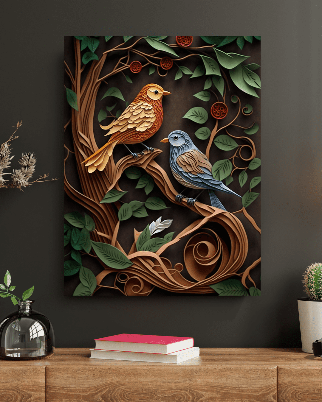 Paper Plumage - Quilled Birds Canvas Wall Art - Walmart.com