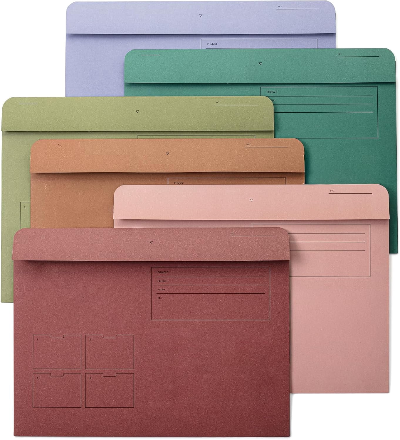 Paper Pocket File Folder, 6 Pack, Assorted Colors, Letter Size, File ...