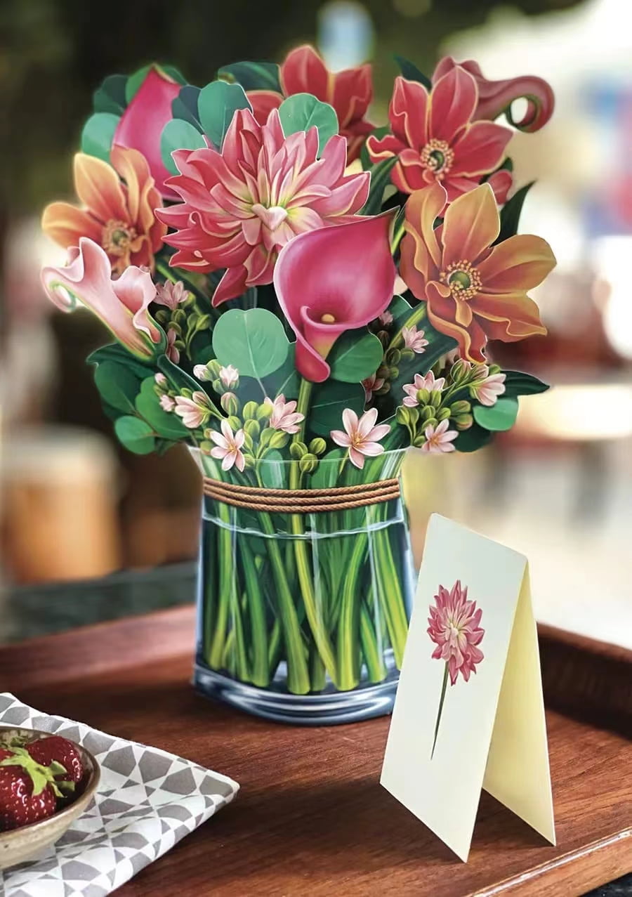 Paper Pop Up Cards, Tulips, Rose, Hydrangea Paper Flowers 12inch ...