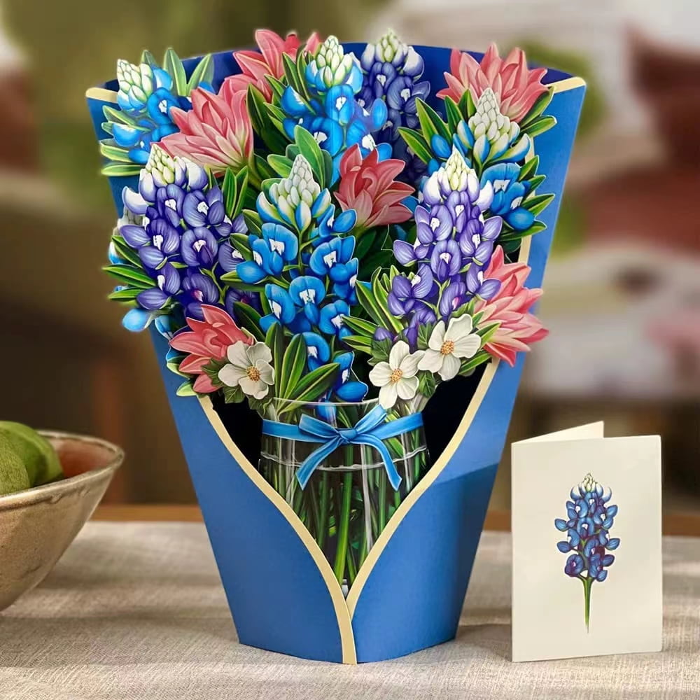 Paper Pop Up Cards, Tulips, Rose, Hydrangea Paper Flowers 12inch ...