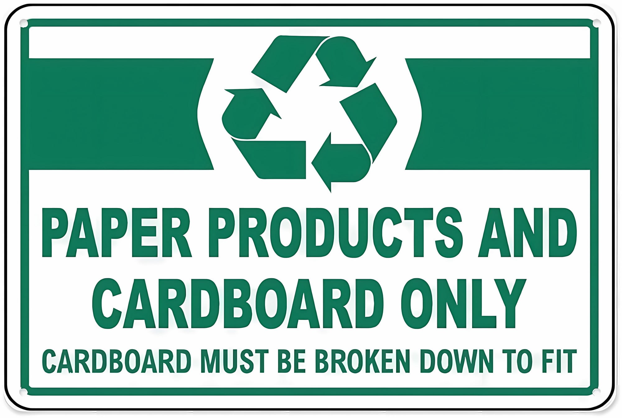Paper Products And Cardboard Only Recyle Sign - 8"x12" Aluminum Tin ...