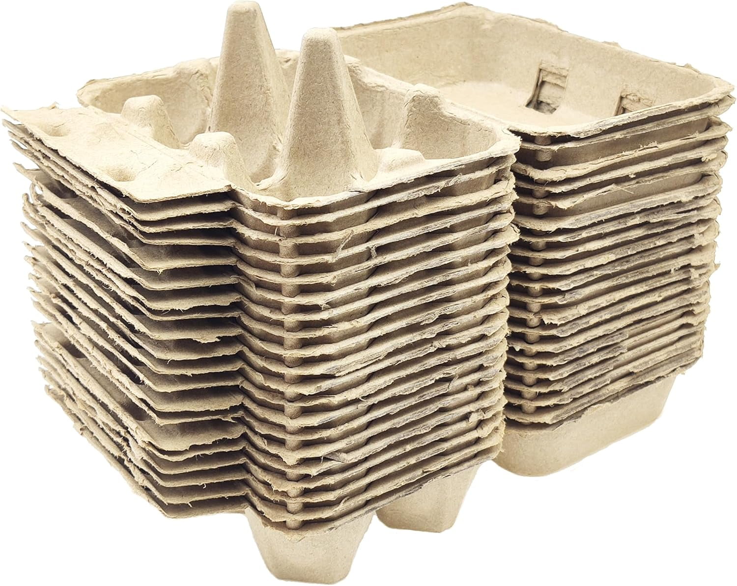 Paper Pulp Egg Cartons 40-Pack, 6-Count Half Dozen Trays – Reusable Eco ...