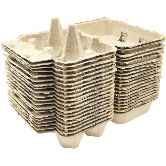 Paper Pulp Egg Cartons 40-Pack, 6-Count Half Dozen Trays – Reusable Eco ...