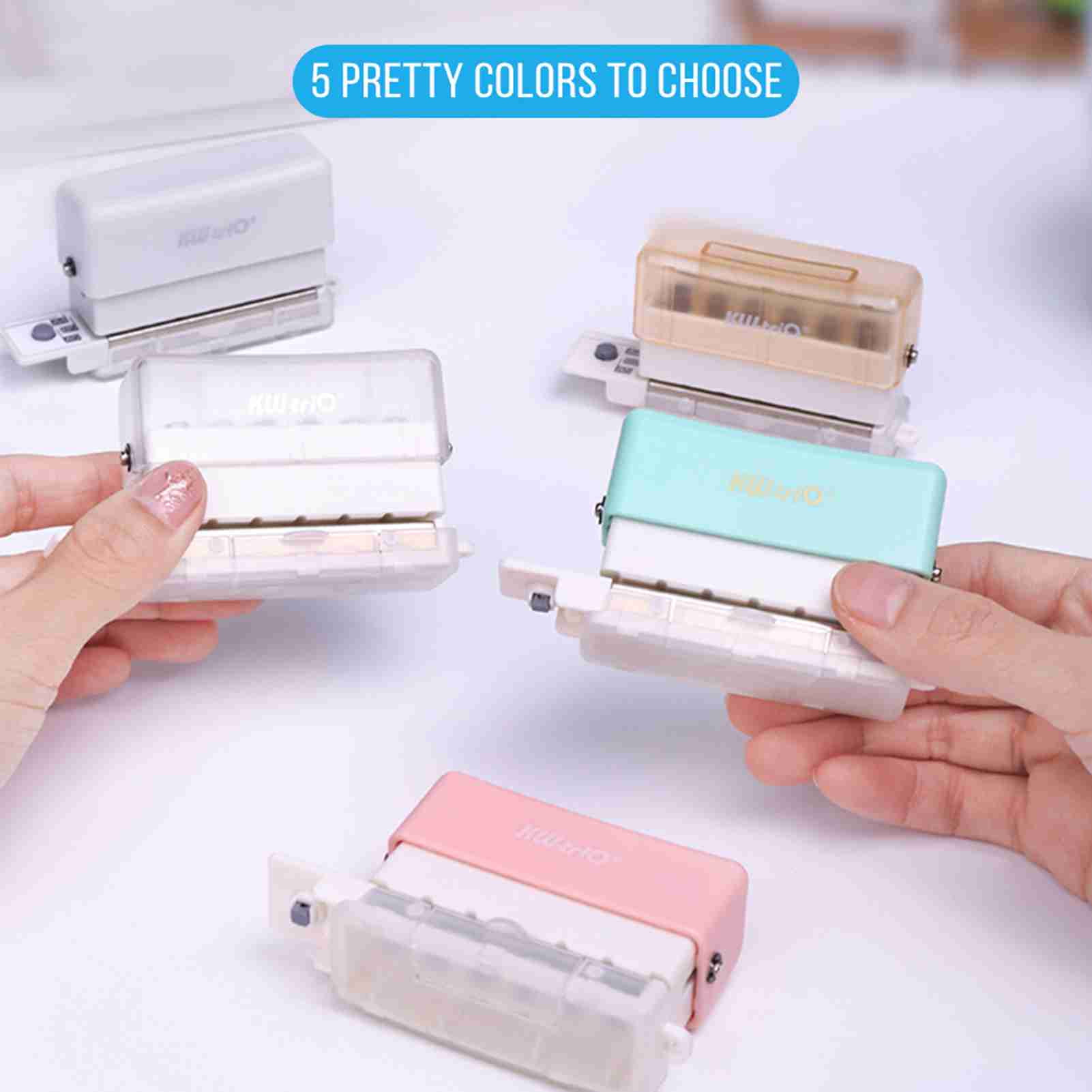Paper Punch 6 Hole 3 Sheets Capacity Loose Leaf 5.5mm Diameter Mini ...