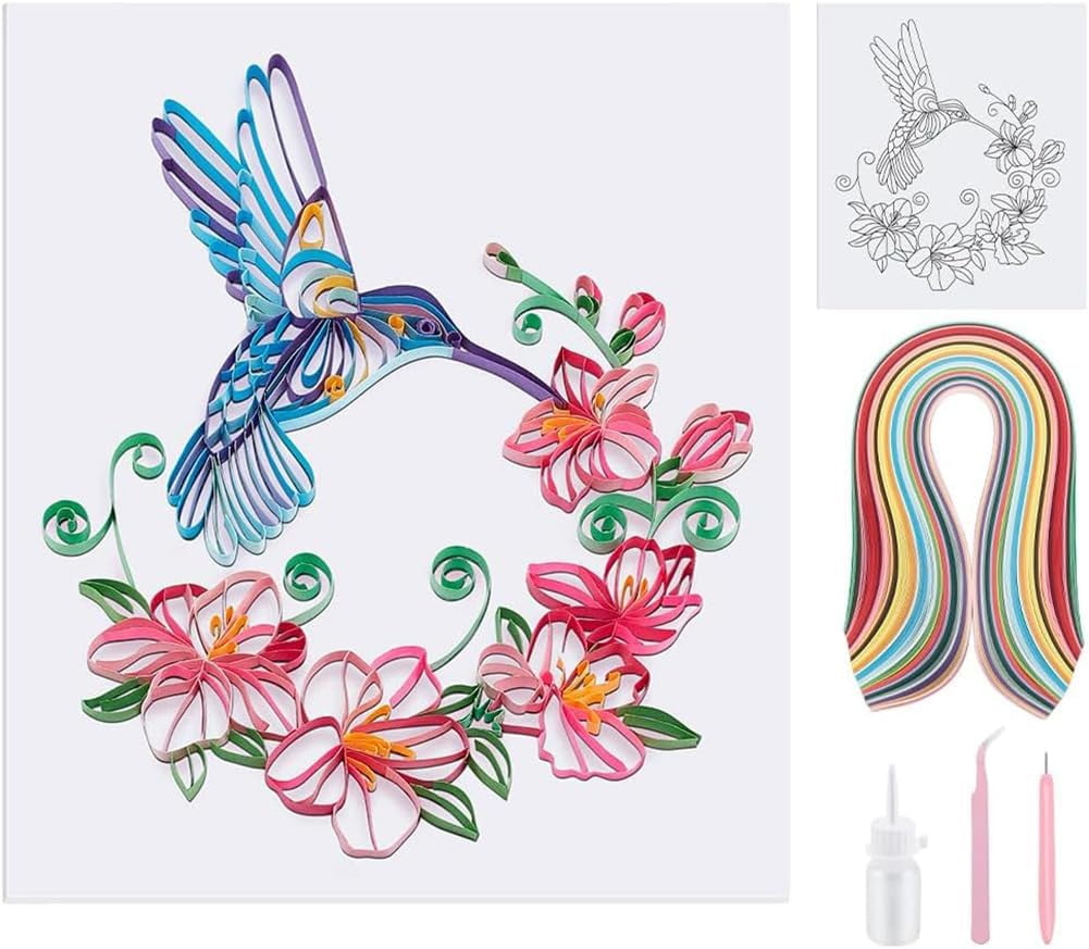 Paper Quilling Kit Flower and Hummingbird Quilling Tool with 240 Paper ...