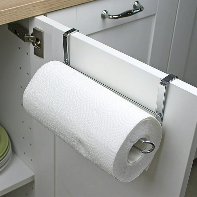Paper Roll Towel Holder Racks Under Drawer Cabinet Door Back Hanging ...