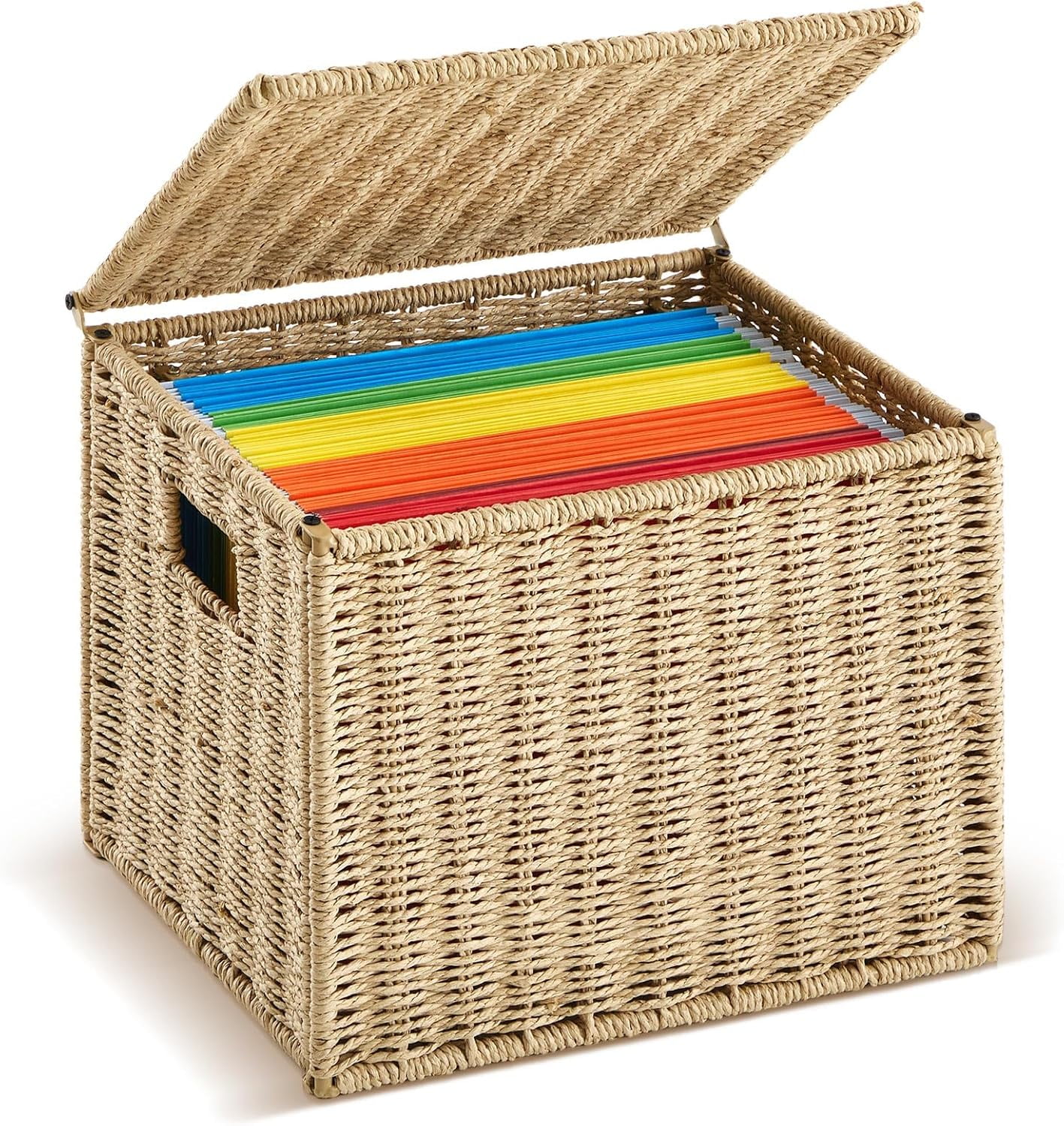 Paper Rope File Box Organizers Collapsible Letter Size Filing Cabinet ...