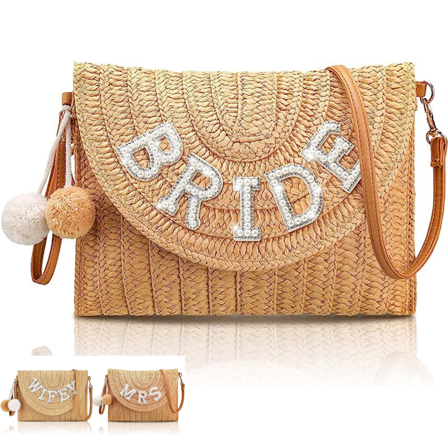 Paper Rope Handwoven Bag Bride/Mrs/Wifey One Shoulder Trendy Bohemian ...
